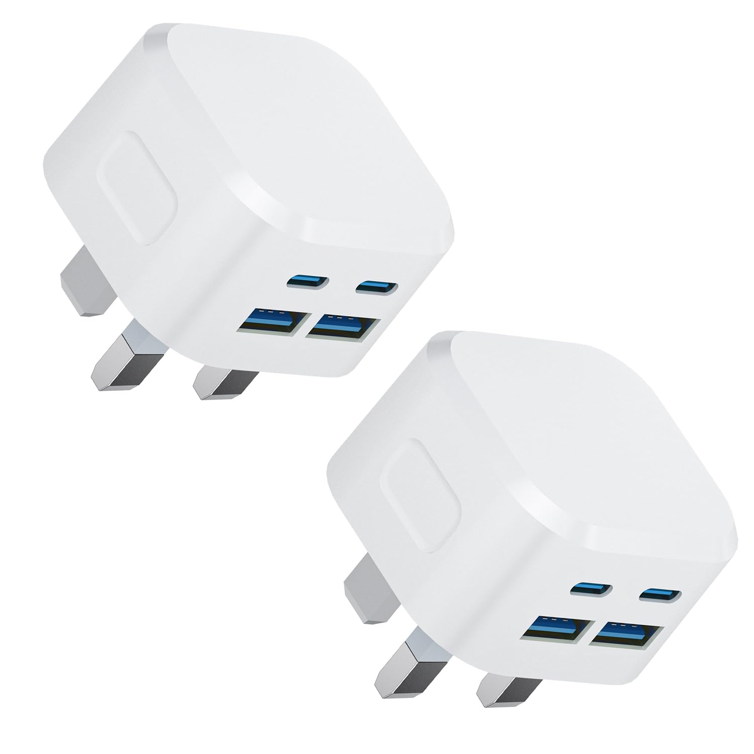 USB C Plug Fast Charge,2 Pack 40W 4-Port Multi USB and Type C Fast ...