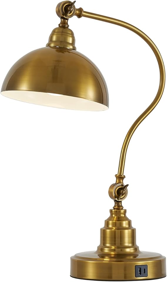 Fetason Vintage Gold Desk Lamp Decorative Table Lamp for Home Office ...