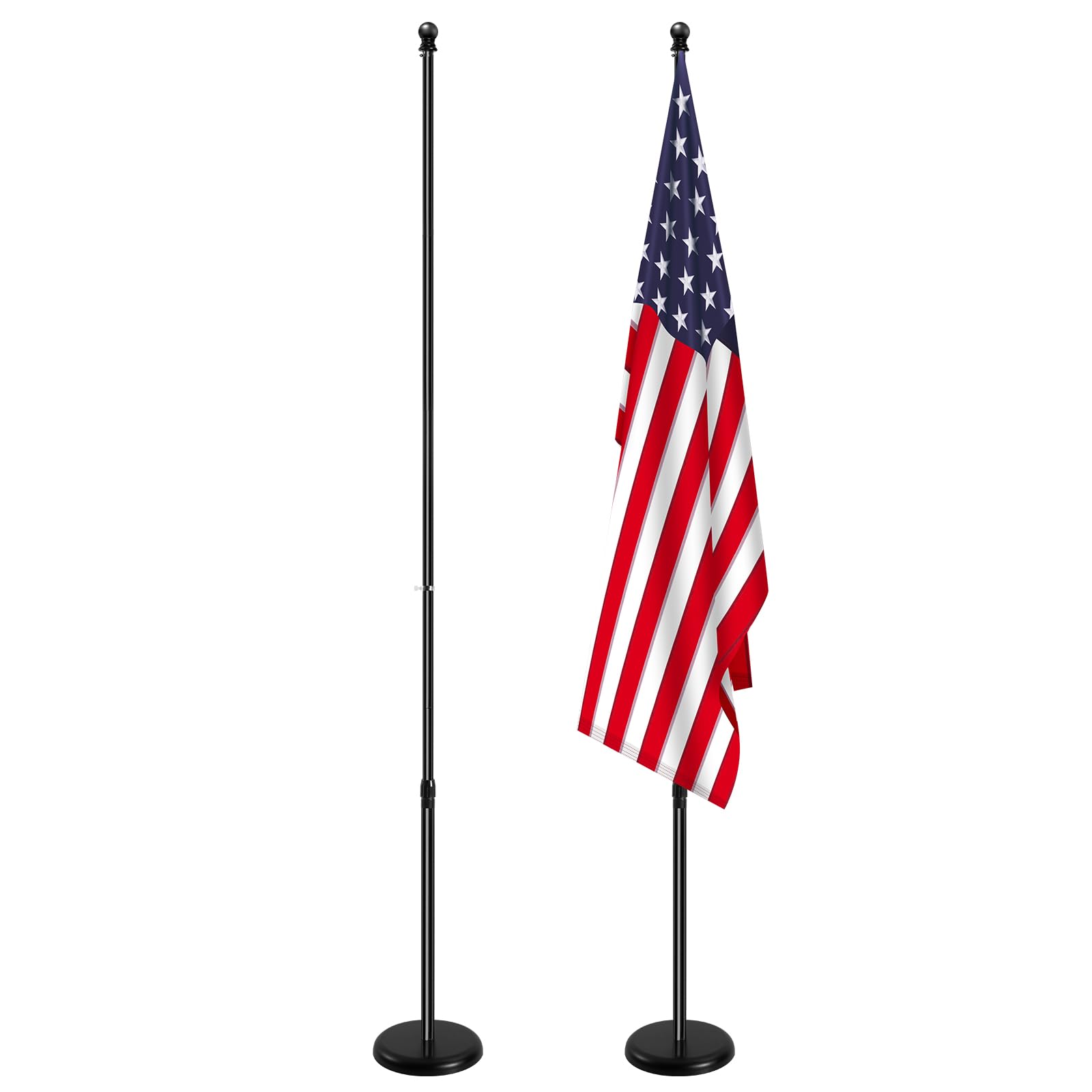 Amazon.com : Indoor Flag Pole Kit with Base 8FT-9.5FT,Aluminum Commercial Indoor Flagpole with ...
