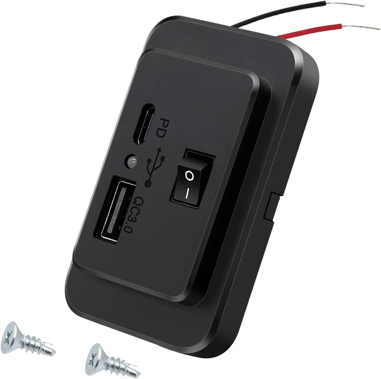 12V~26V PD+QC3.0 Duale USB-Schnellladesteckdose, Typ C USB C Camper-Steckdose mit ON/OFF ...