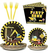 Amazon.com: Construction Party Plates and Napkins Serves 50 ...