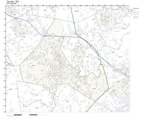 ZIP Code Wall Map of Taunton, MA ZIP Code Map Laminated: Amazon.com ...
