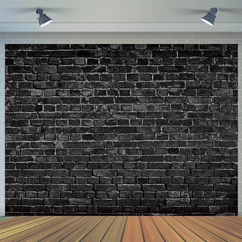 Amazon.com : CYLYH 8X6FT Black Brick Wall Photography Backdrop Brick ...