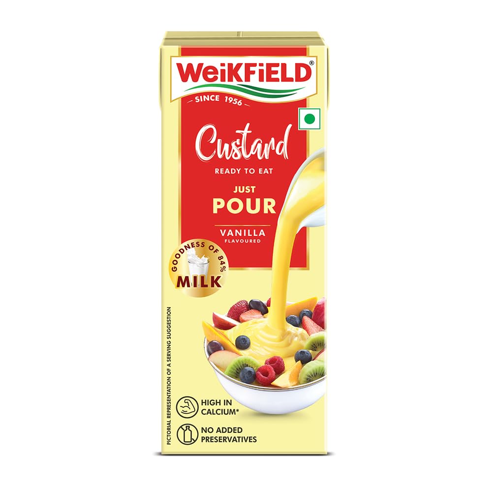 Weikfield Ready to Eat Custard 200 ml Tetra Pack | Vanilla Flavor ...