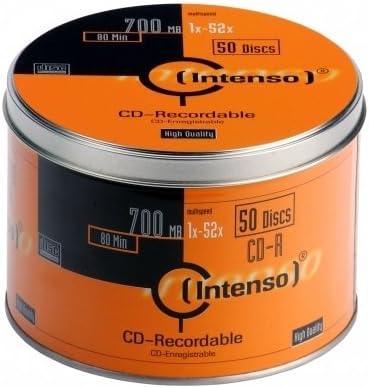 Intenso CD-R 700MB 52x kratzfest 50er Spindel "Metall Box" CD-Rohlinge ...