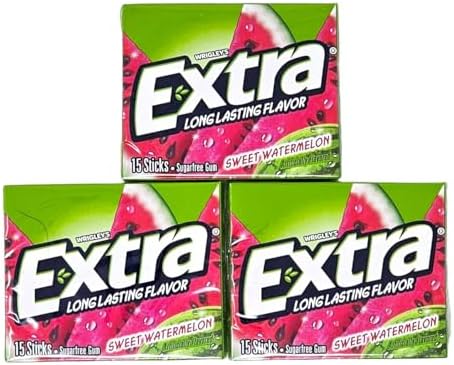 Amazon.com : EXTRA Sweet Watermelon Sugar Free Chewing Gum Mega Pack ...
