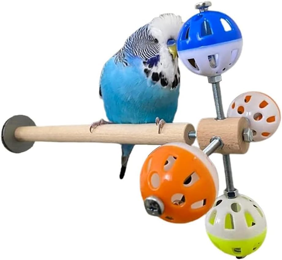 WANHUHOU Perch Toy with Rotating Balls for Birds, Puzzle Parrot Toys ...