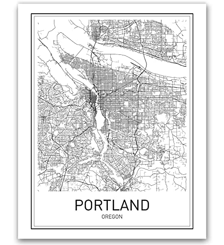 Amazon.com: Portland Poster Portland Map of Portland City Map Posters ...