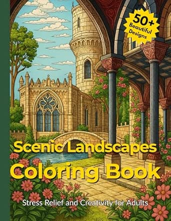 Scenic Landscapes Coloring Book: 50+ Beautiful Nature Scenes of ...