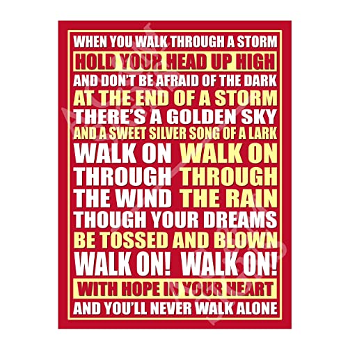 Metal Sign Plaque Print Poster Liverpool YNWA Song Lyrics Fan Chant ...