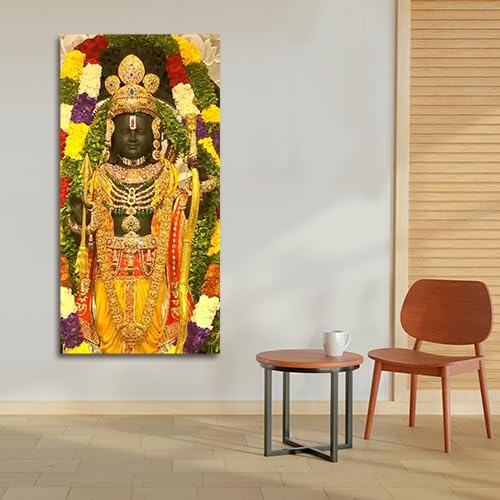 The Seven Colours Lord Ram Painting Canvas Wall Frame, Lord Rama ...