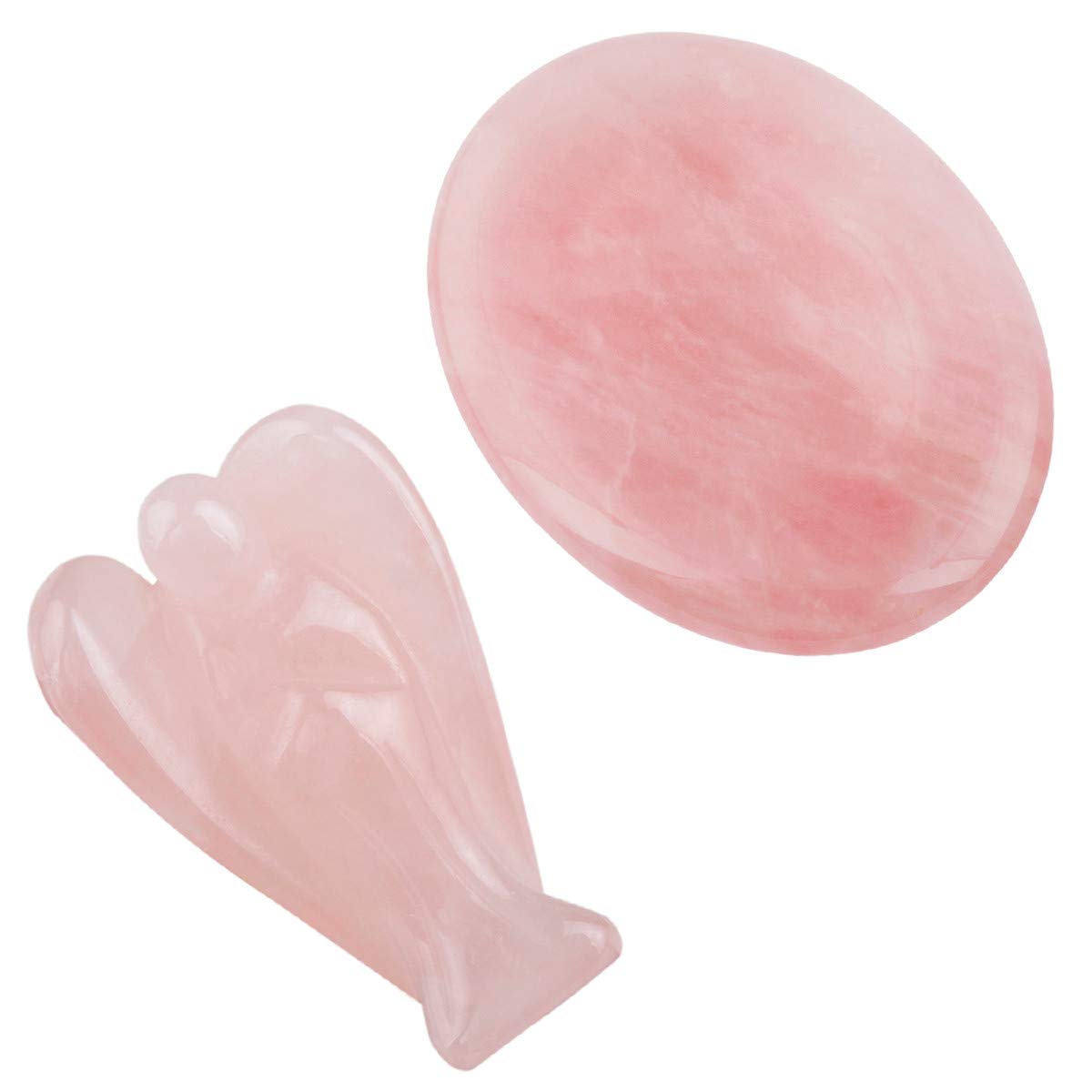 Amazon.com: mookaitedecor Rose Quartz Thumb Worry Stone & Guardian ...