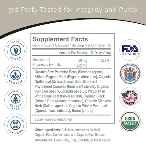 Suplemento de Suporte Prostático 11-em-1 Balanced Vibe para a Saúde ...