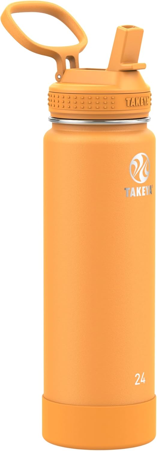 Amazon.com: Takeya Actives Water Bottle with Straw Lid - Durable & Easy ...