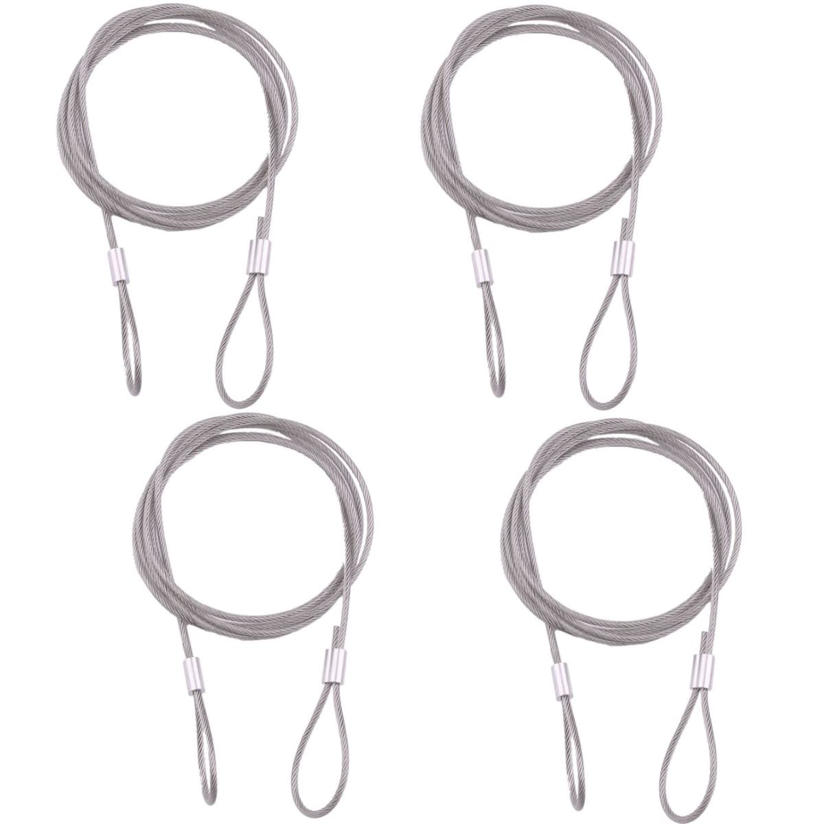 HOUSON 4 PCS Steel Rope with Eyelets, wire rope safety cable steel ...