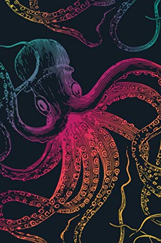 Vintage Octopus 90’s Rainbow Journal: Ocean Sea Life Animals Journal ...