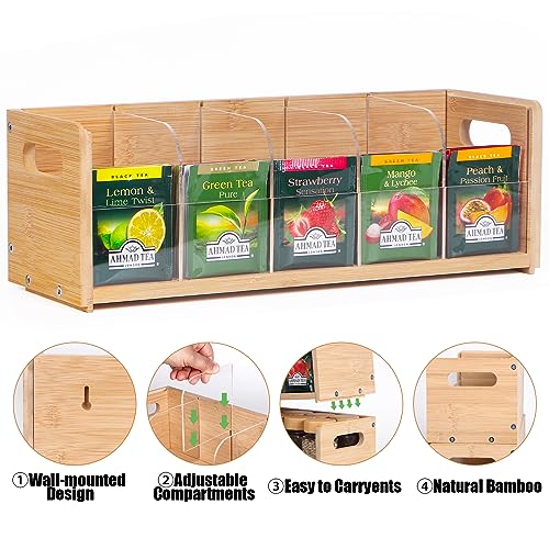 Snapklik.com : Bamboo Tea Bag Organizer Storage Holder