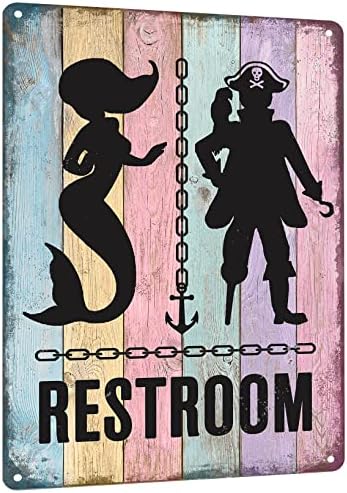 Amazon.com: HYBLOM Mermaid Bathroom Decor - Pirate Themed Restroom ...