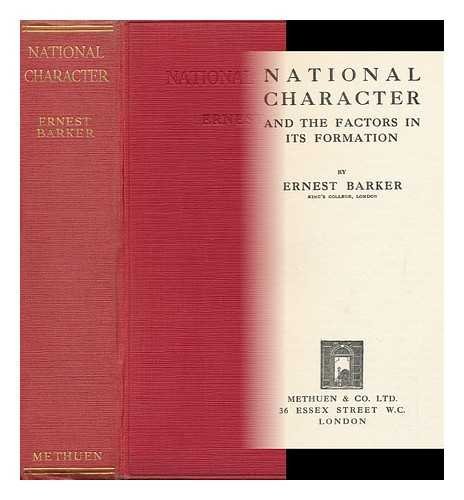 National Character: and the Factors in its Formation.: BARKER,Ernest ...