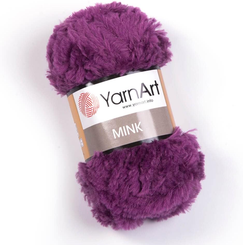 Amazon.com: Yarnart Mink Fur Yarn, Soft Fur Yarn Chunky Fluffy Faux Fur ...