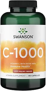 Amazon.com: Swanson Vitamin C w/Rose HIPS - Herbal Supplement Promoting Skin Health, Heart ...