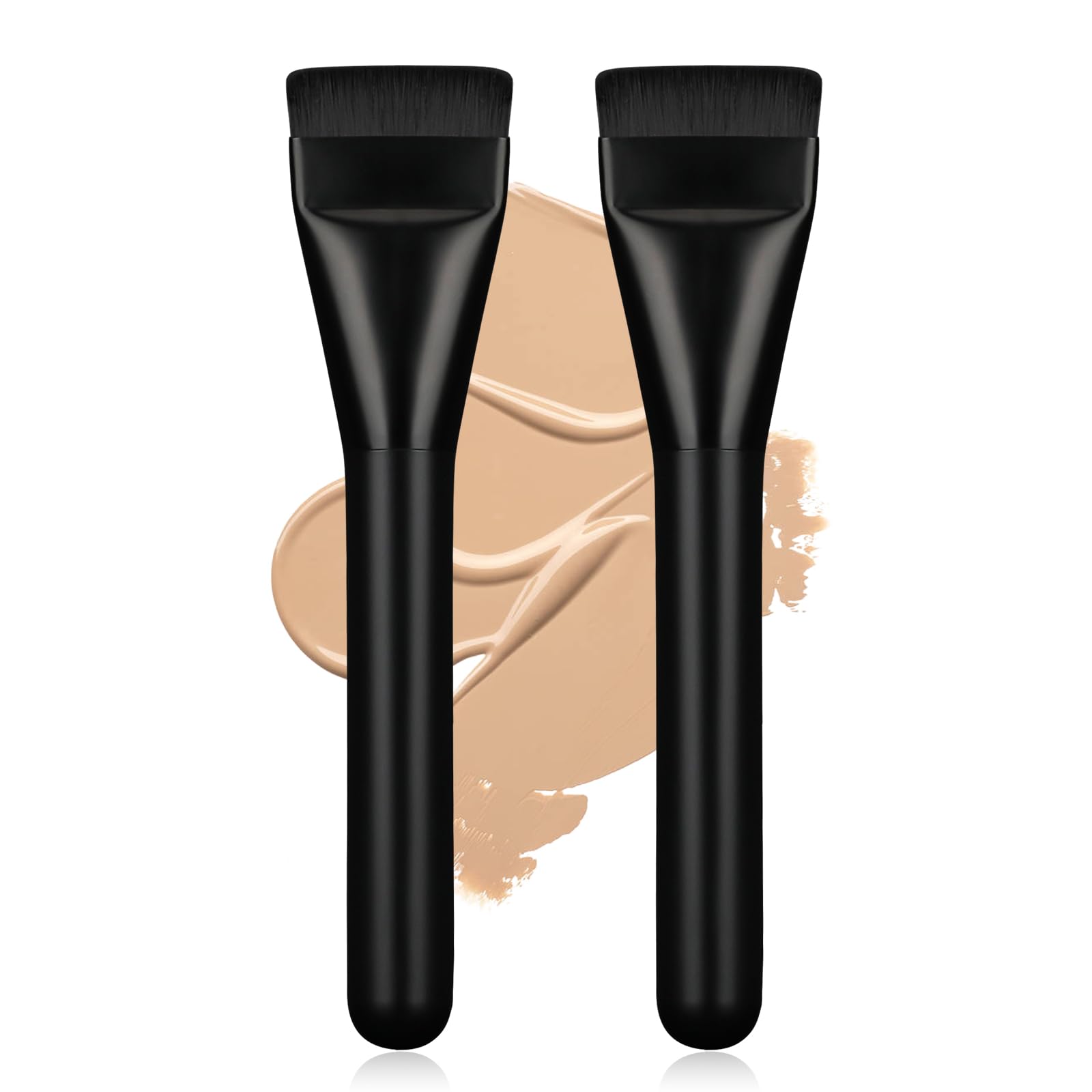 Amazon.com: BEAUTYFACTOR 2Pcs Flat Foundation Brush,Face Mask Brush Makeup Spatula Facial Brush ...