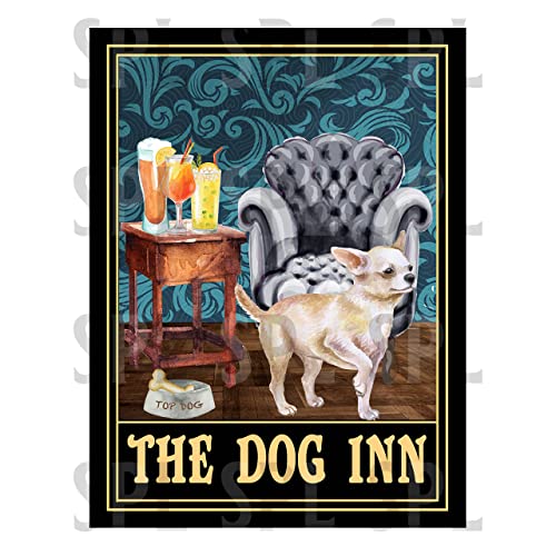 Shawprint The dog Inn cute Chihuahua retro metal tin sign METAL TIN ...