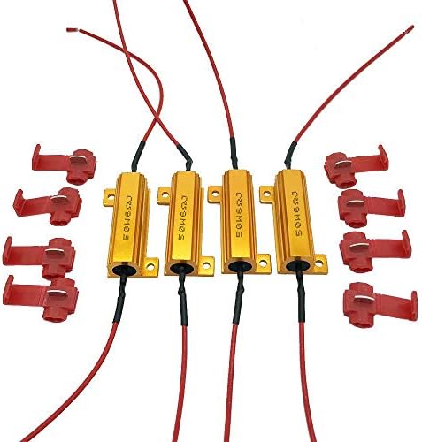 JZK 2x 50W 6-ohm Load Resistors to Fix LED Bulb Flashing Signal Error ...