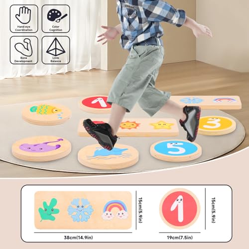 Arkyomi stepping stones kids sensory,8pcs balance board outdoor/indoor ...