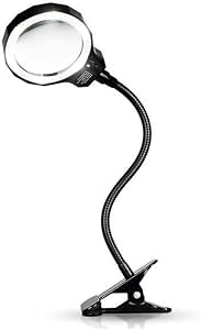 Amazon.co.jp: Magnifier, LED 5X Magnifier Lamp, USB Powered Clip-on ...