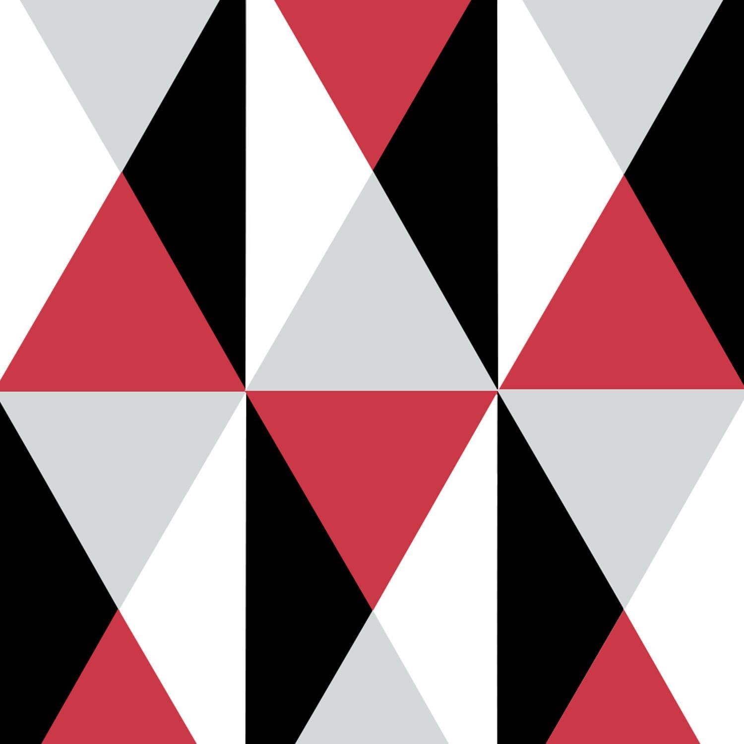 Geometric Diamond Wallpaper Red Black Grey White Contemporary Modern Triangles : Amazon.co.uk ...