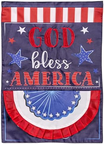 Amazon.com : Evergreen Flag God Bless America Applique Garden Flag ...