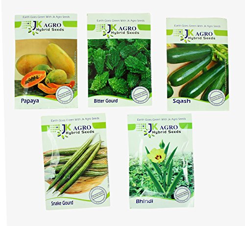 5 Variety Deluxe JK Agro Vegetable Seeds Create a Deluxe Garden (5 ...