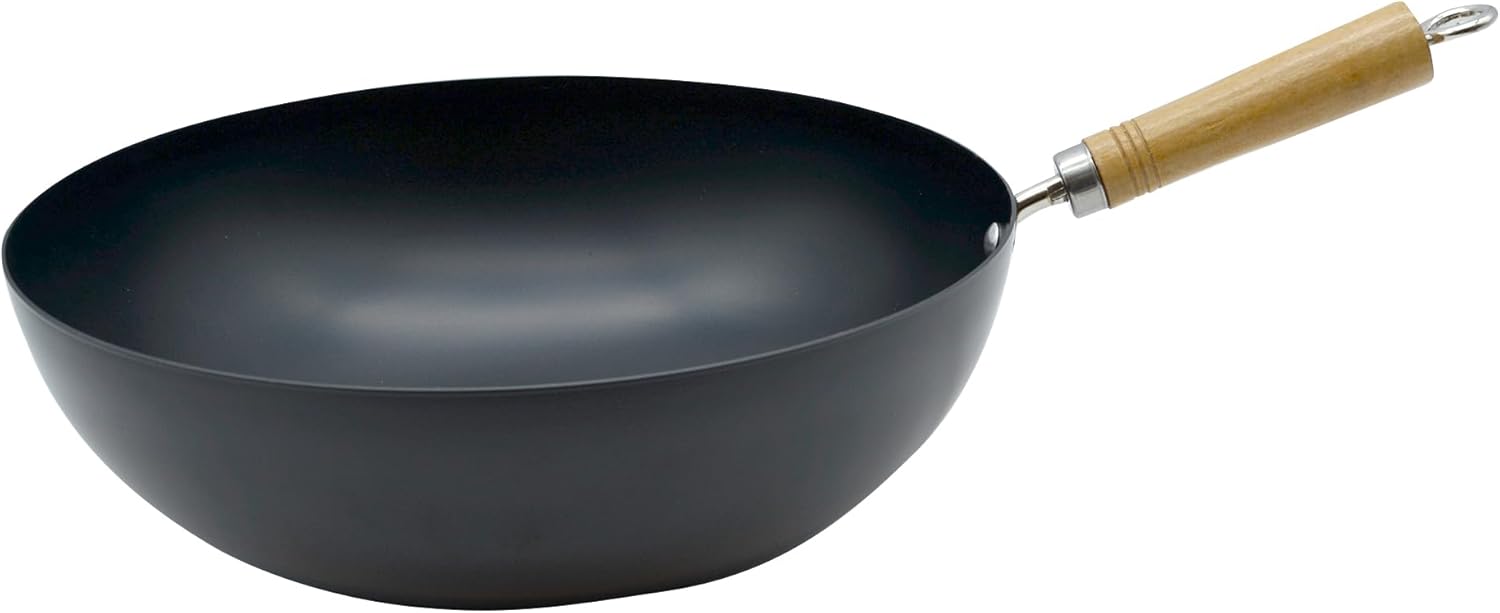 Starfrit 32cm (14") Non-Stick Wok with Wooden Handle - Durable Carbon ...