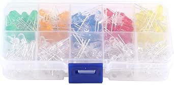 Walfront 200 Pcs 5mm Assorted Diffused Emitting Diode LED Light ...