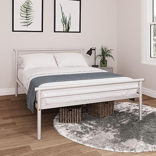 Fox & Gray Double Bed Frame, 4ft6 Heavy-Duty Solid Metal Durable UK ...