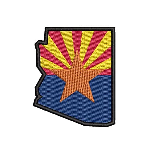 Amazon.com: Arizona Shape State Flag Patch Emblem 2.8" x 3.5" Fully ...