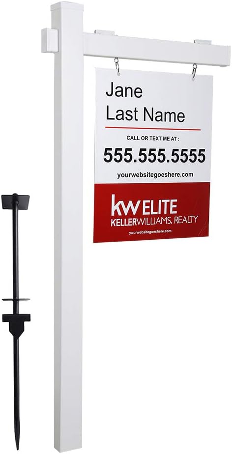 Amazon.com : Kdgarden Vinyl PVC Real Estate Sign Post 6ft. Tall (4"x 4 ...
