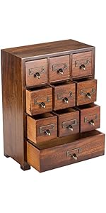Amazon.com: Set of 3 Desktop Organizer with Drawers - 2-Drawer Wood ...