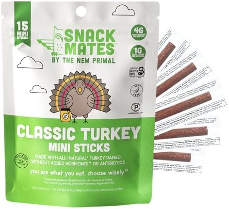 Amazon.com: New Primal Snack Mates Classic Turkey Mini Sticks, All ...