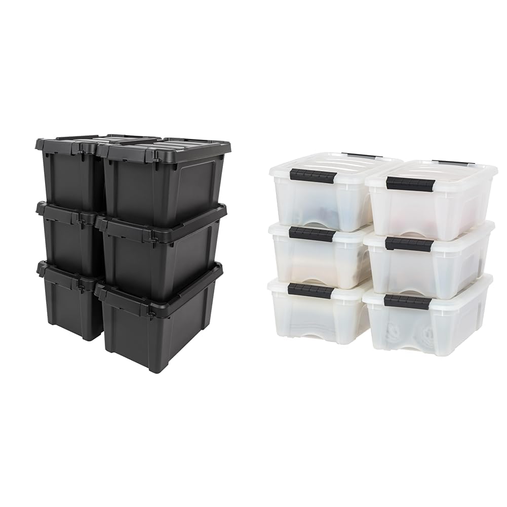 Amazon.com - IRIS USA 5 Gallon Lockable Storage Totes with Lids, 6 Pack ...