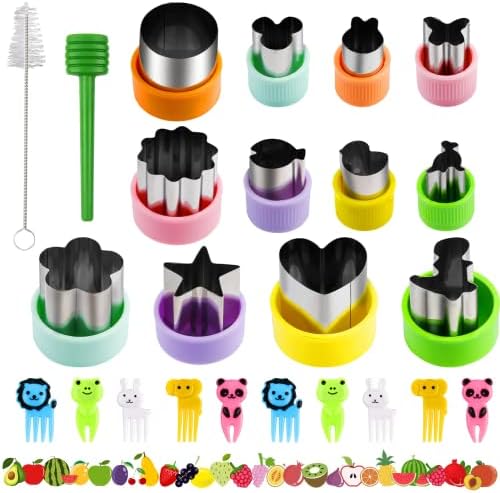 Vegetable Cutters for Kids Set, 12 Pcs Stainless Steel Fruit Shape ...