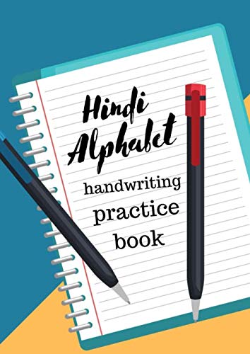 Hindi Alphabet handwriting practice book: Blank cursive pages for ...