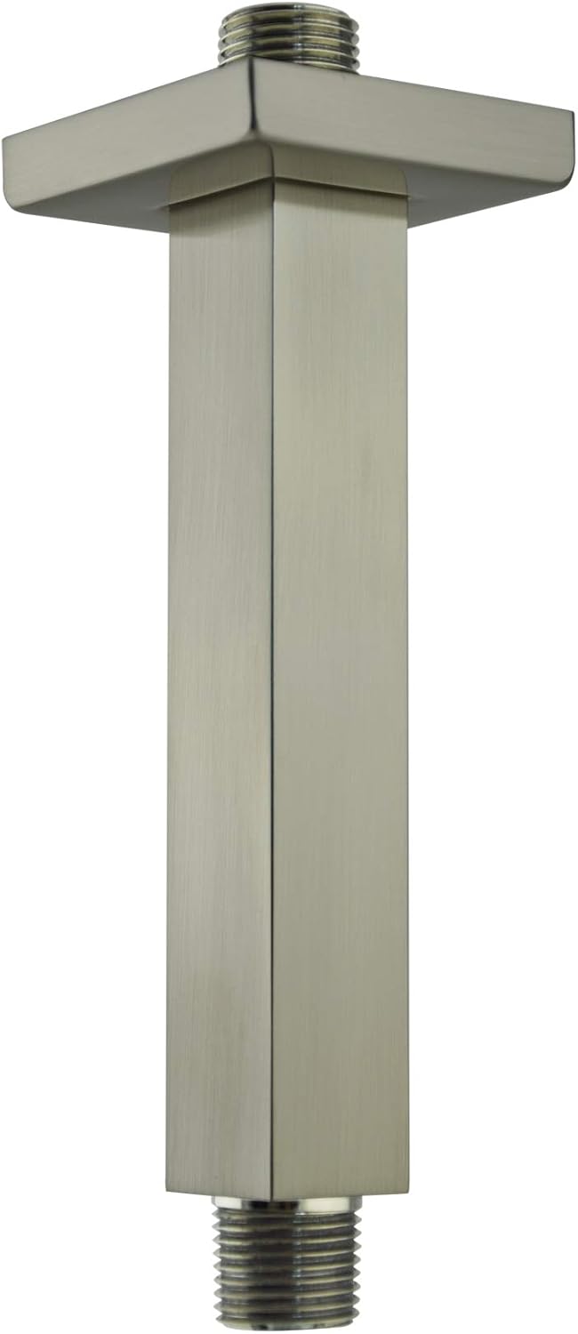 Aquaiaw Square Shower Arm and Anti-Scratch O-Ring Flange, 6 inch, Solid ...