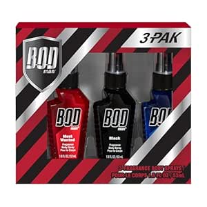 Amazon.com: BOD man Body Spray Holidiay Gift Set for Him - (Black ...