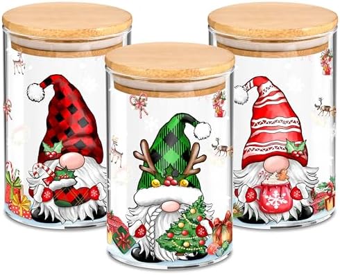 Amazon.com: Layhit 3 Piece Lemon Glass Canister Set 24oz Borosilicate ...