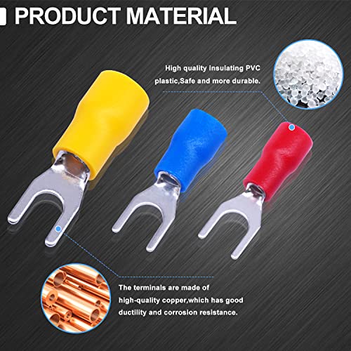 Snapklik.com : 250PCS Insulated Fork Spade Wire Connector 22-16/16-14/ ...