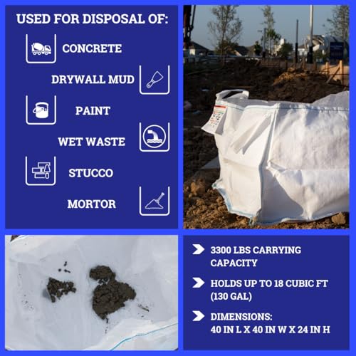 Snapklik.com : DURASACK Concrete Washout White Bag 130-Gallon Open Top ...