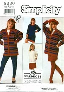 Simplicity 9886 Sewing Pattern Girls Cardigan Dress Top Skirt Pants ...