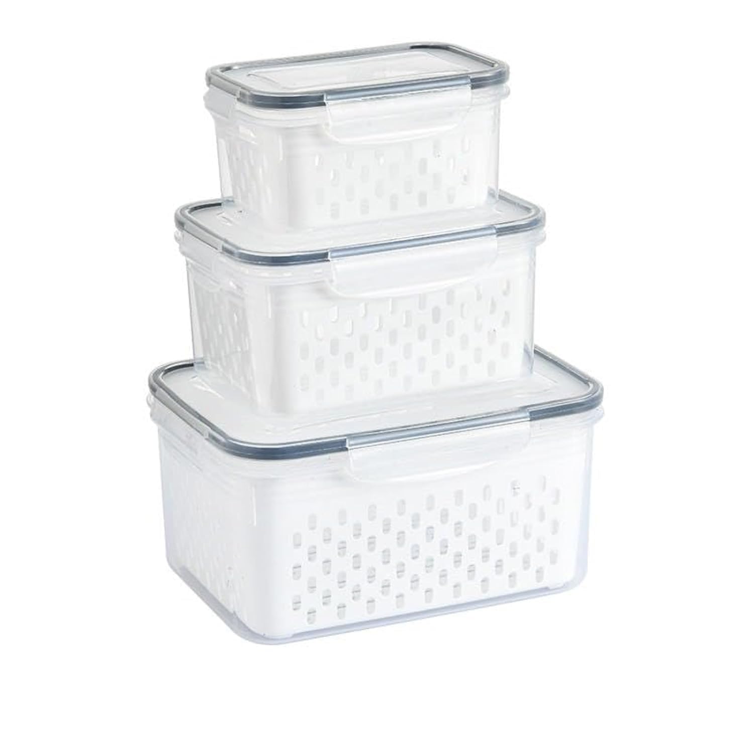 Amazon.com: 3PCS Fruit Storage Container with Lid & Colander, Produce ...